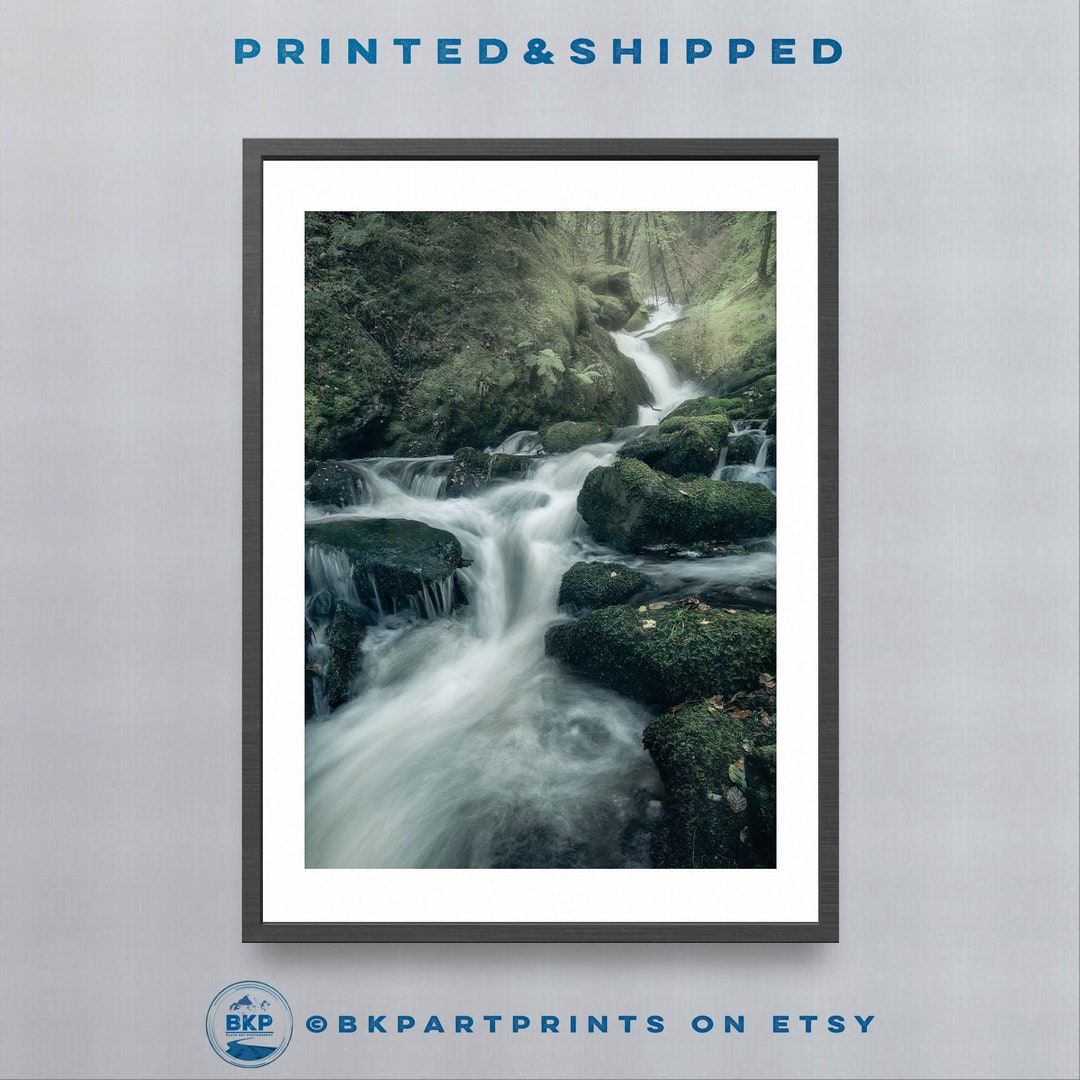 Hafod Estate Mossy Waterfall Print, Ceredigion Nature Photography ...