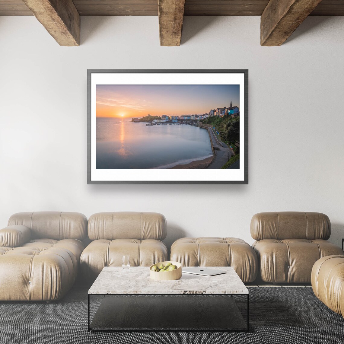 Tenby Harbour Sunrise Print, Pembrokeshire Seascape Photography, Framed ...