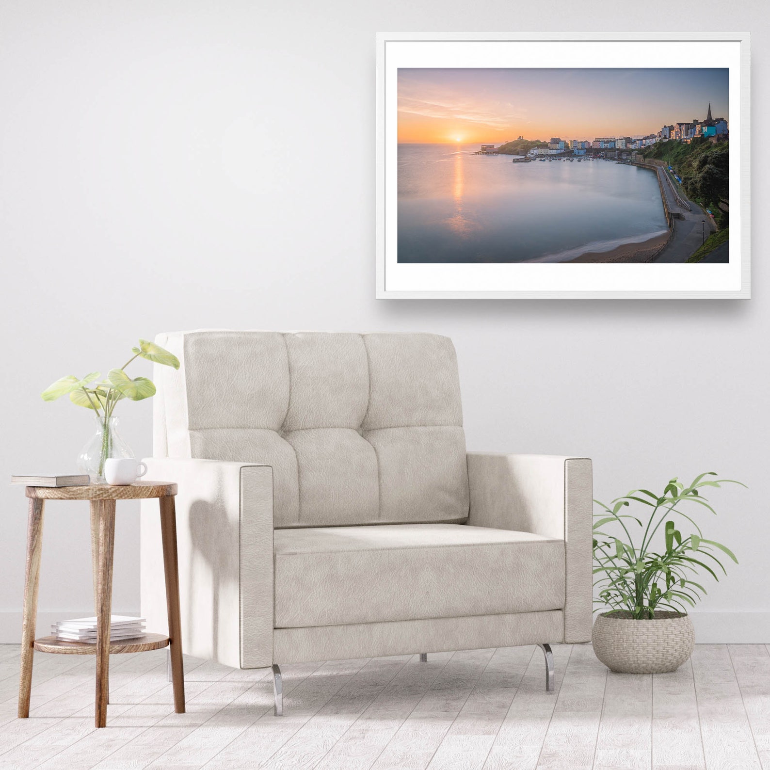 Tenby Harbour Sunrise Print, Pembrokeshire Seascape Photography, Framed ...