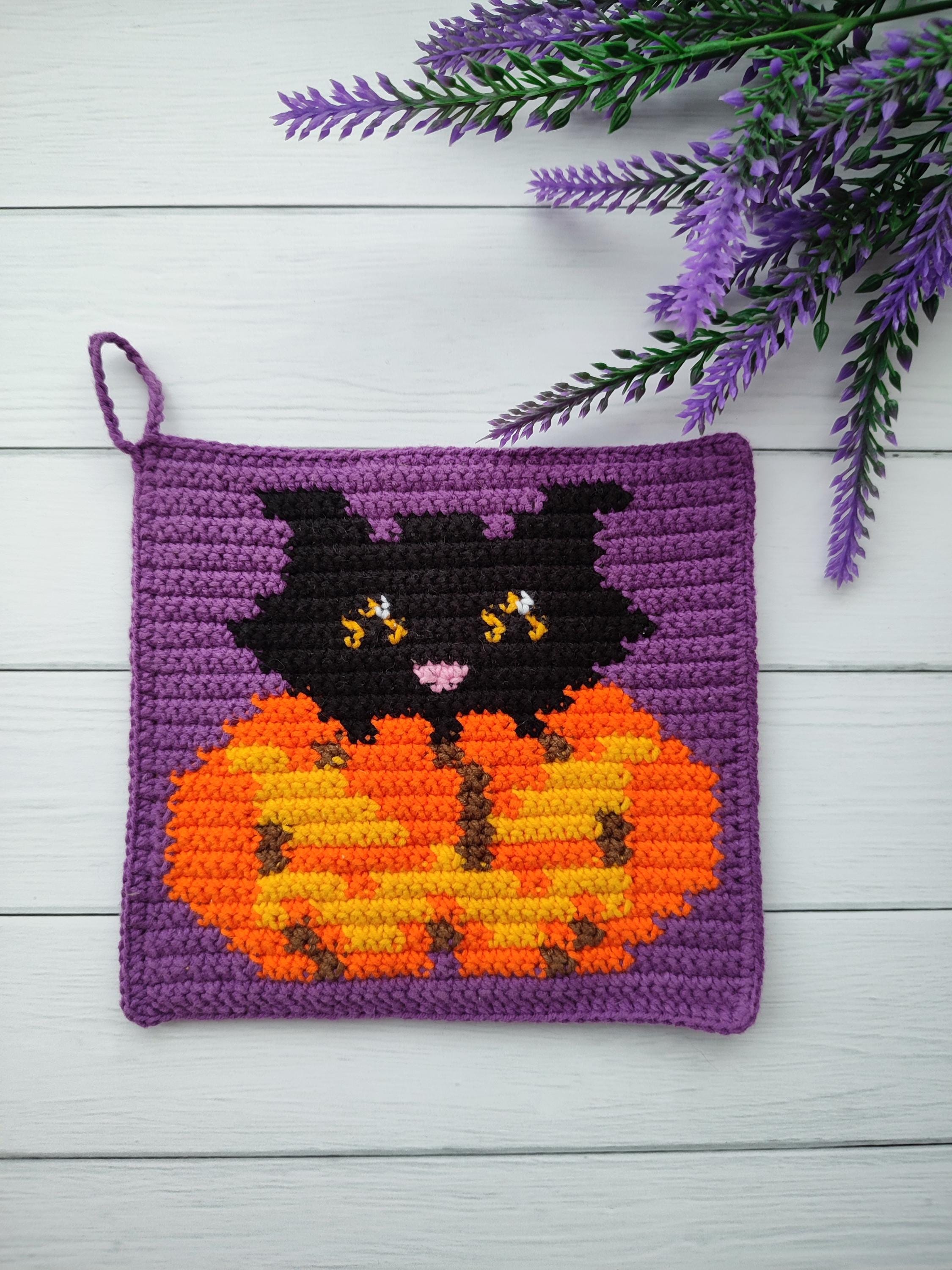 Crochet Pattern Potholder Halloween | Crochet Hot Pad in PDF | Thermal ...
