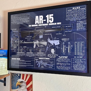 AR-15 Rifle Blueprint Poster-historical Schematic Art Print With ...