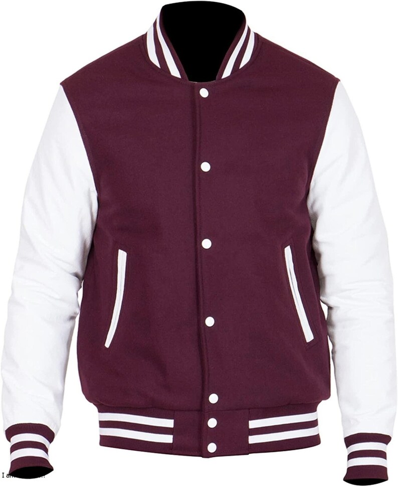 Baseball Lettermen Varsity Jacket Wool and Faux Leather - Etsy