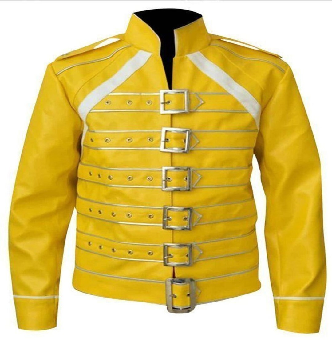 Freddie Mercury Concert Queen Leather Jacket Belted Motorcycle Leather ...