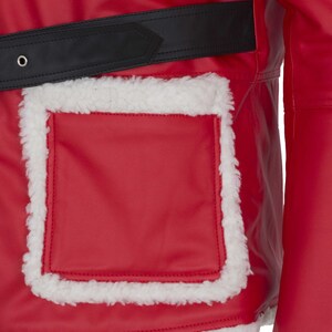Men's Handmade Santa Claus Christmas Hooded Red Fur Shearling Red ...
