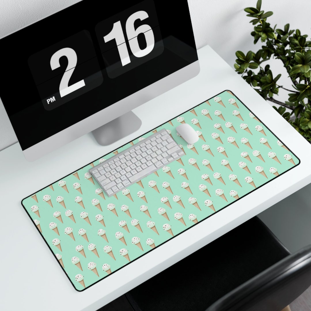 Desk Mat Gaming Desk Mat Artsy Chic Cute Desk Mint Ice Cream - Etsy