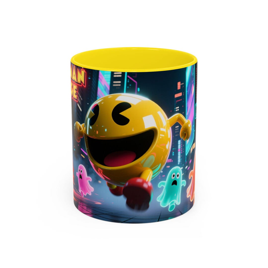 Pac-man Mug, Colorful Ceramic Cup in 11oz & 15oz - Etsy