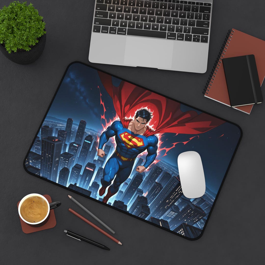 Superman Anime Desk Mat, Gaming Mouse Pad, Non-slip Neoprene Playmat ...