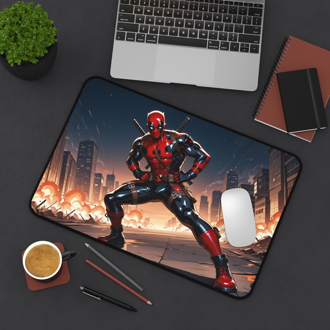 Deadpool Anime Desk Mat, Gaming Mouse Pad, Superhero Playmat With ...