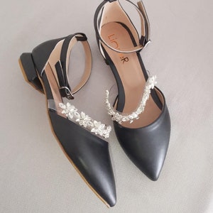 Women’s Wedding Shoes, Black Color, Wedding Shoes, Bride Shoes Flat ...