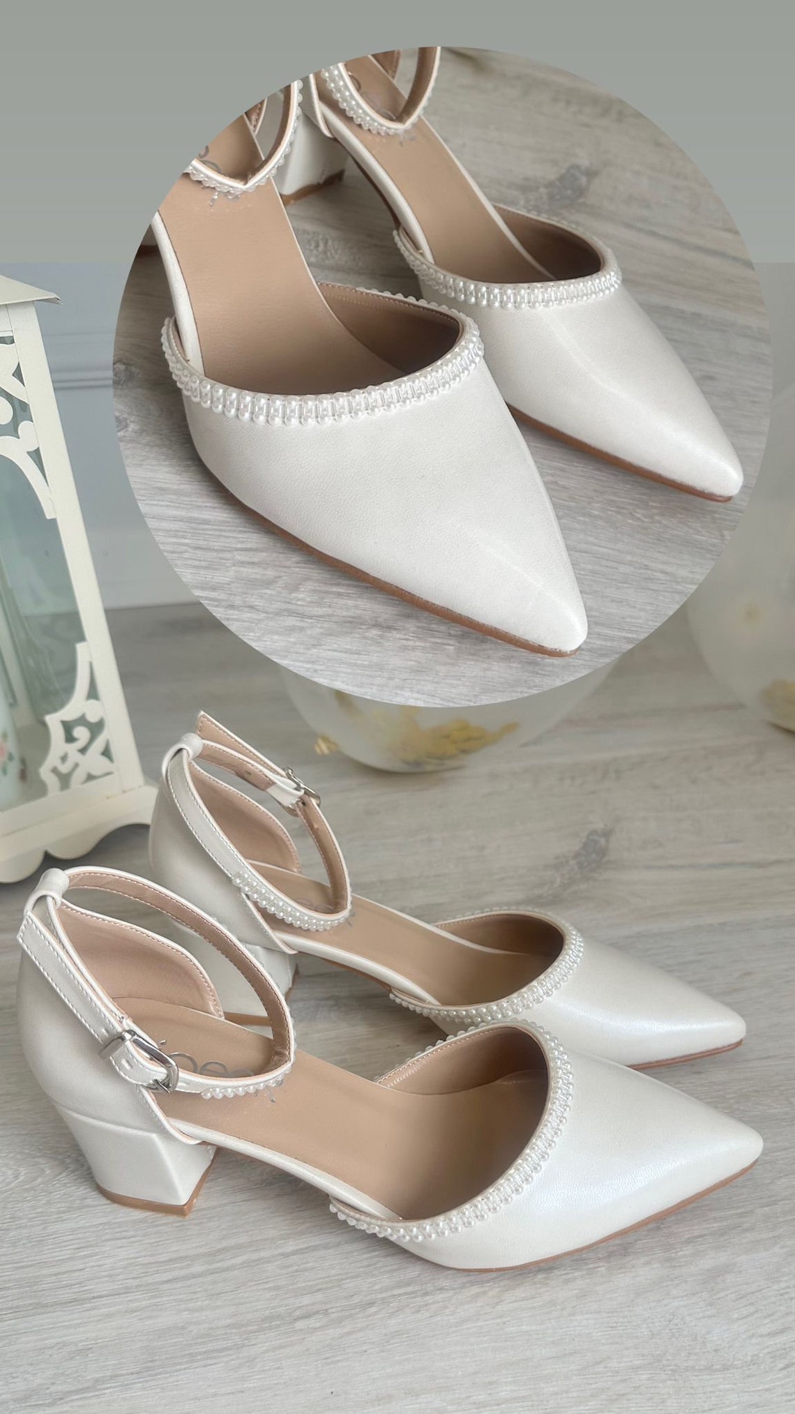 Womens Wedding Shoes, Pointed Toe Wedding Shoes, Pearl Bride Shoes ...