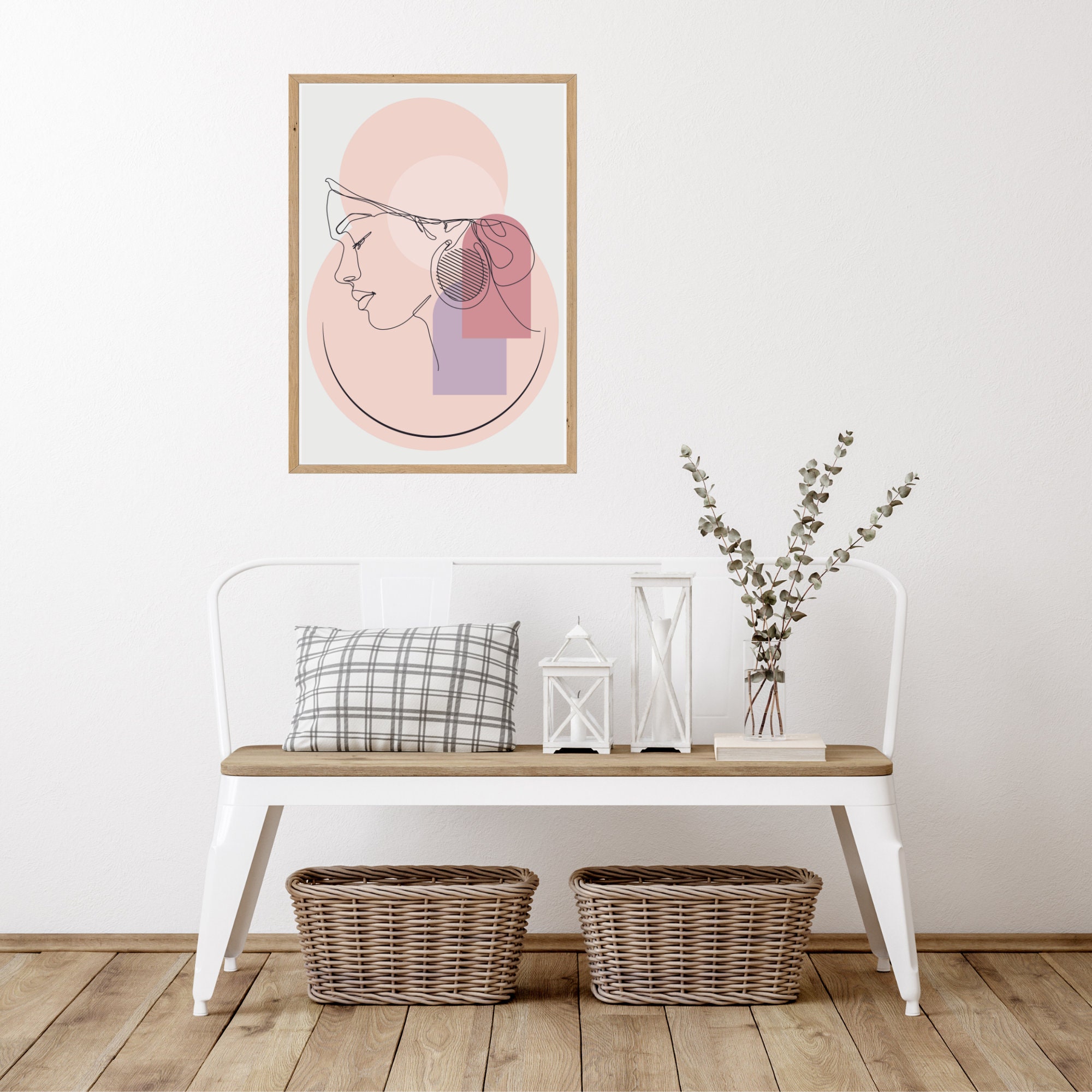 Modern Female Line Wall Art Woman Face Line Art for Home - Etsy