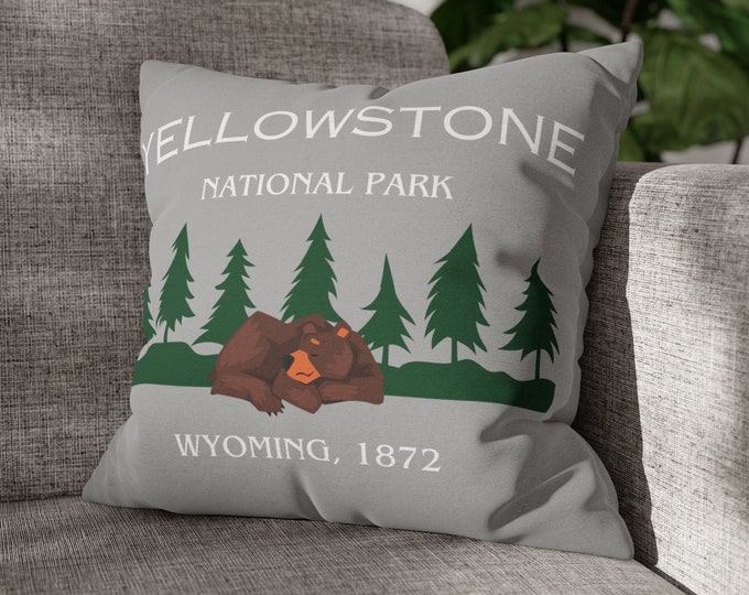 Yellowstone National Park Pillow Case Cover, Wyoming Camper Decor ...