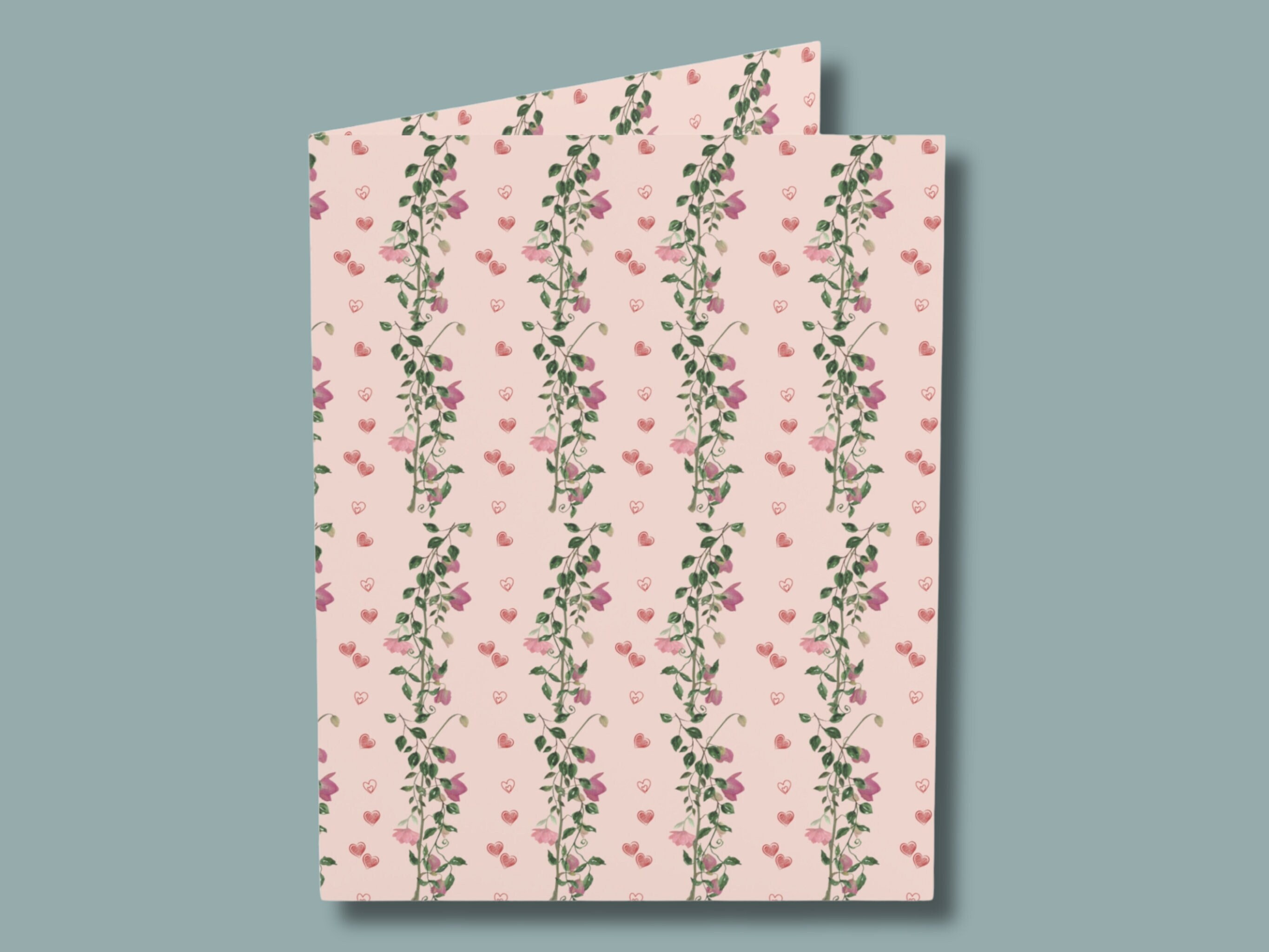 Card Vines & Hearts Birthday Greeting Card Set mother's Day valentine's ...