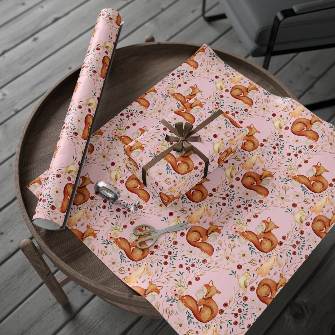 Woodland Animals Wrapping Paper New Baby Wrap Baby Shower Gift Wrap ...