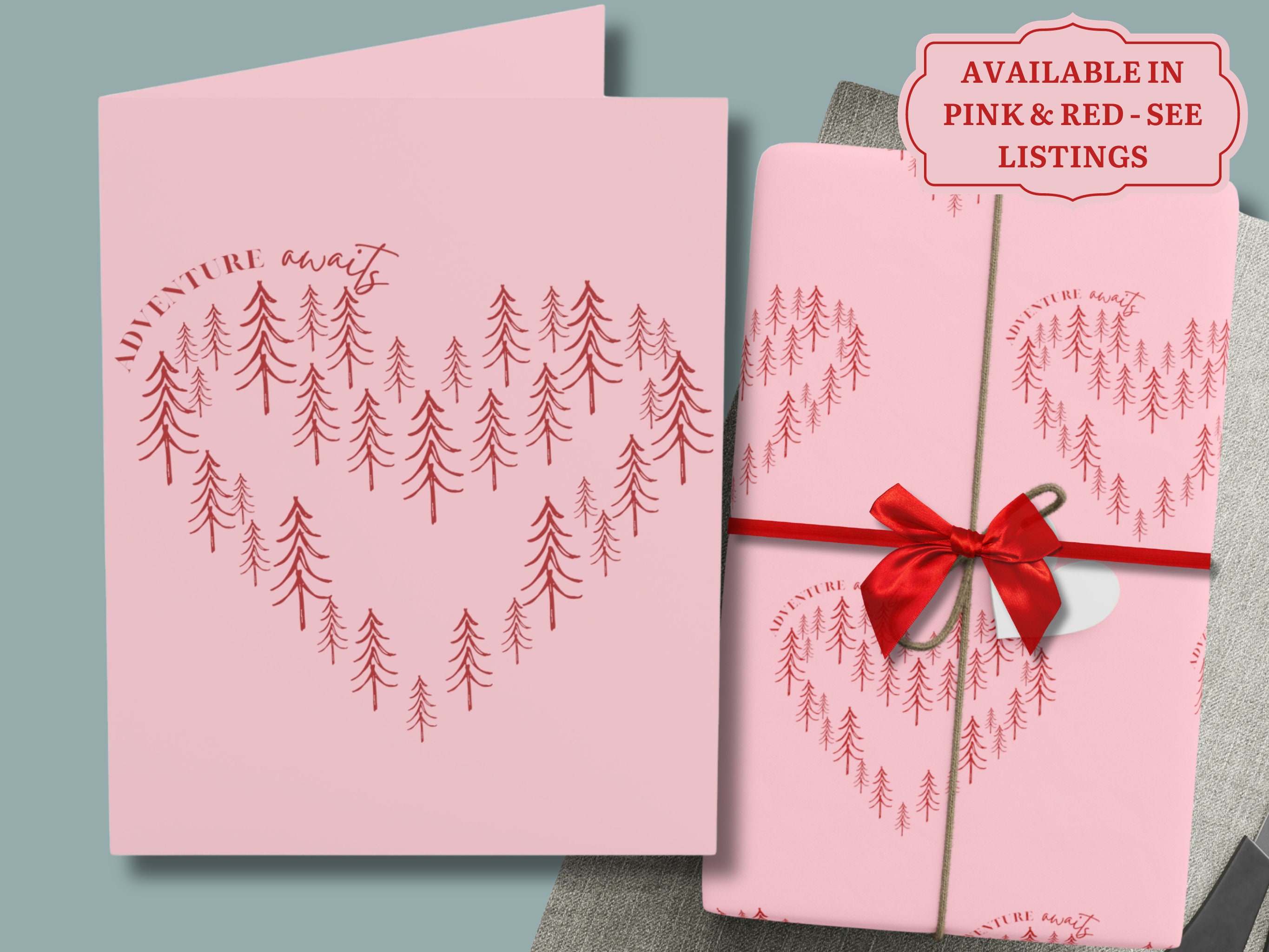 Pine Tree Card Set Adventure Awaits Card Valentine's Day Card Birthday ...