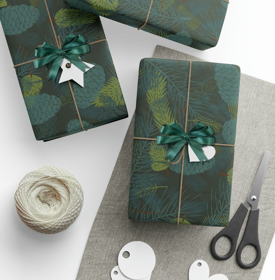 Wrapping Paper Spruce Tree Pine Tree Wrap Birthday Wrap Holiday Gift ...