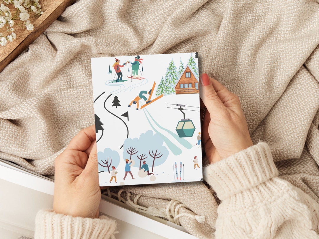 Ski Card for Husband Boyfriend Wife Girlfriend| Skiing Card| Skiers ...