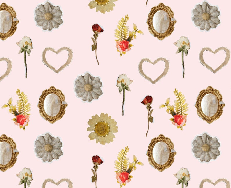 Birthday Wrapping Paper, Pink Floral Gift Wrap, Elegant Flower Design ...