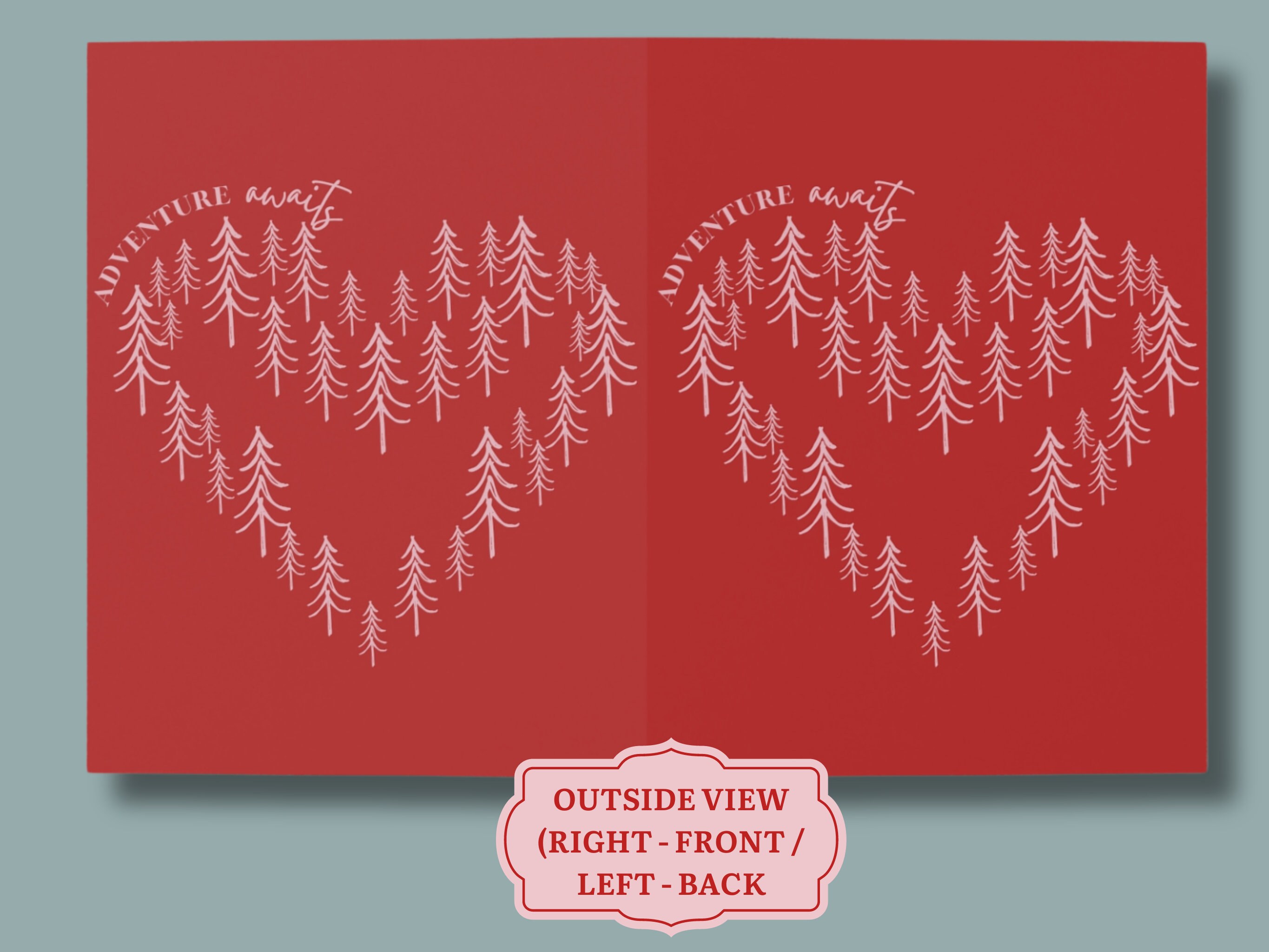 Pine Tree Card Set Adventure Awaits Card Valentine's Day Card Birthday ...