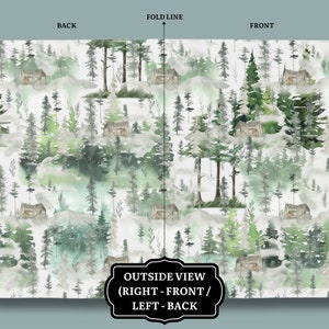 Greeting Card Evergreen Forest Birthday Card For Thank You Card Wedding ...