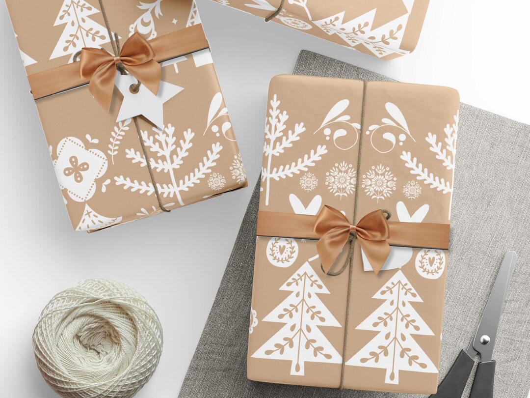 Scandinavian Christmas Wrapping Paper swedish Folk Art Gift Wrap ...