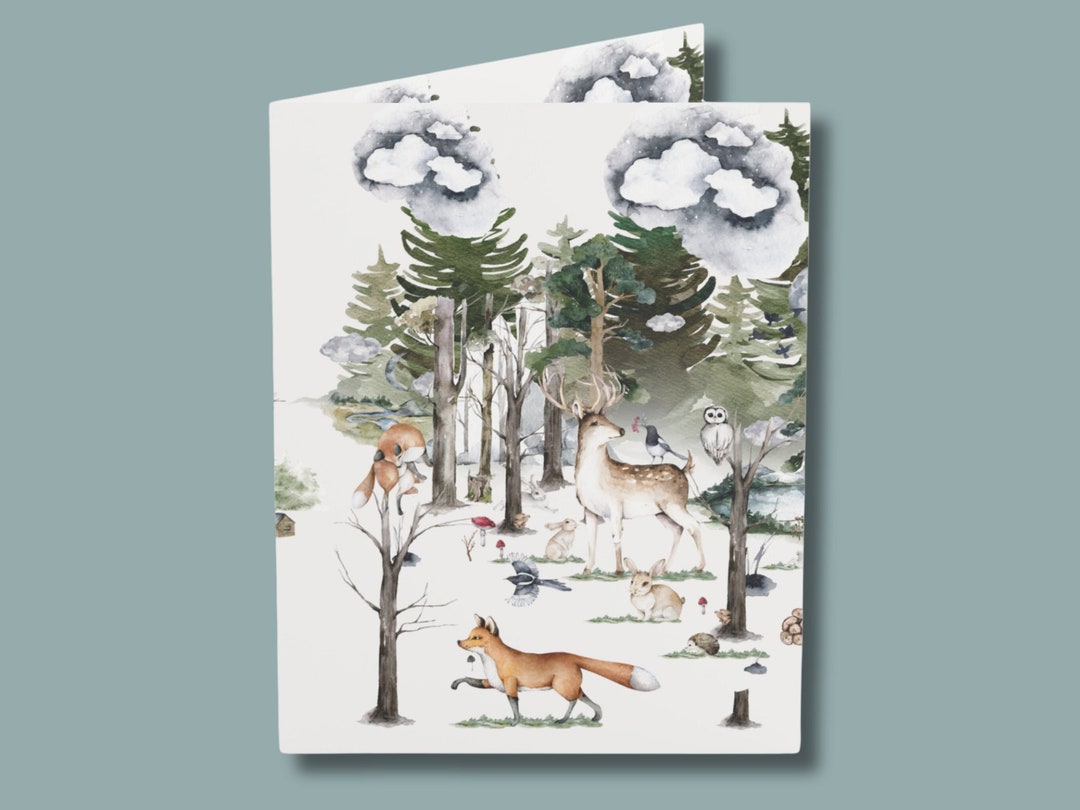 Woodland Animal Card| Birthday Card for Wife Girlfriend Mom| Forest ...