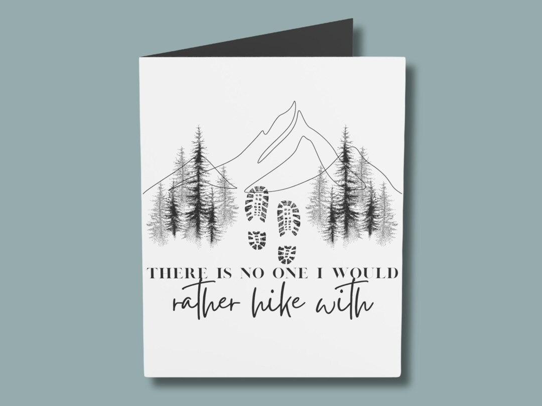 Hiking Adventure Greeting Card, Personalized Mountain Hiker Card ...