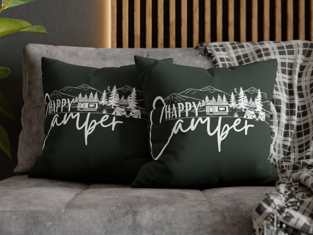 Camper Decor Camping Pillow Personalized camping Lover Gift RV Throw ...
