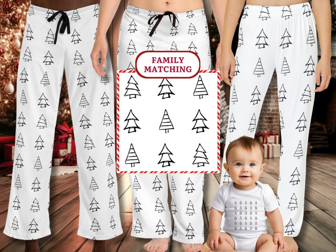 Family Christmas Pajama Pants matching Family Pajama Family Pj Pants Christmas Tree Sleepwear ...