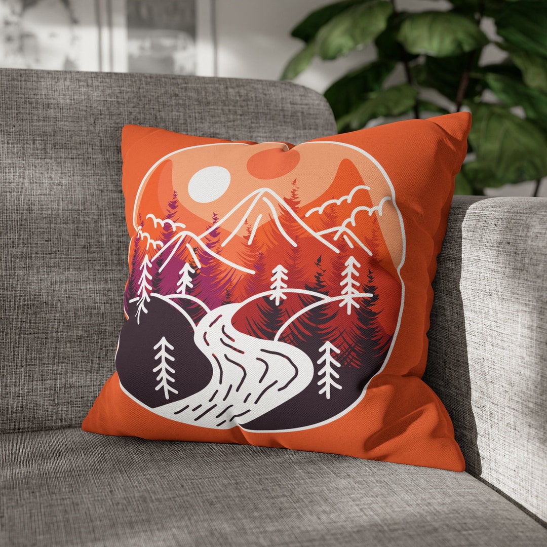 Pillow, Camping Pillow, RV Decor Pillow, Forest Cabin Lodge Pillow ...