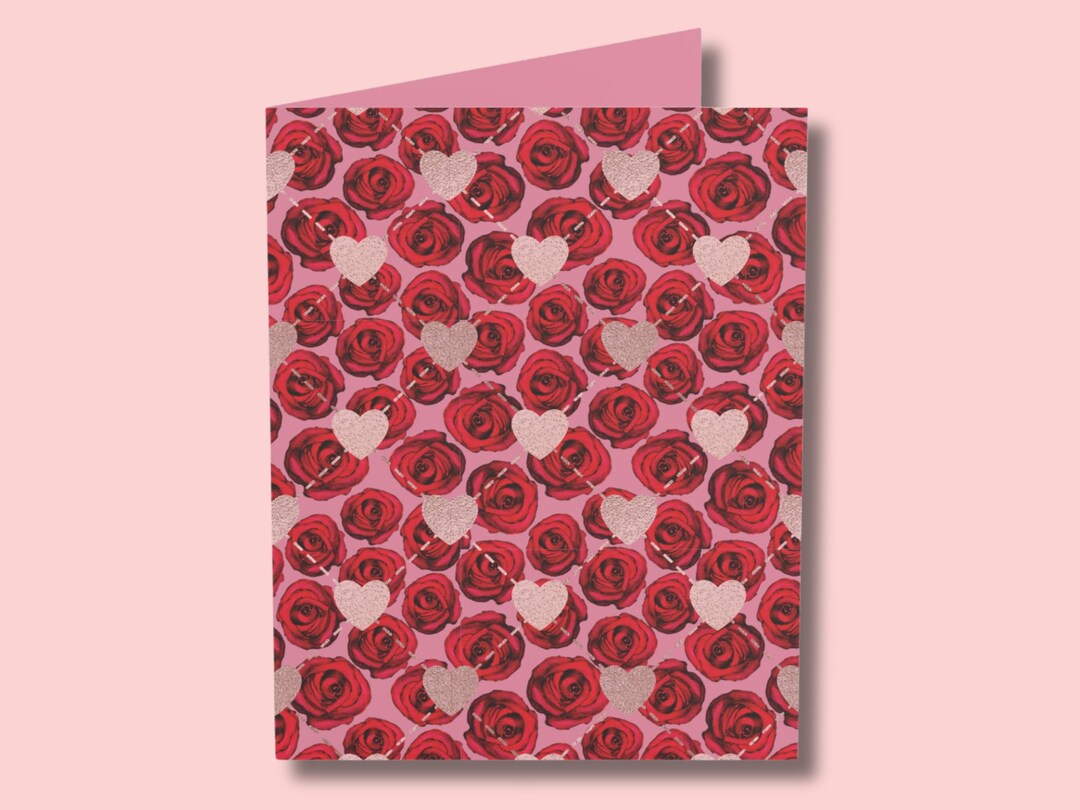 Valentine's Day Card| Birthday Greeting Card |red Roses Card Set ...