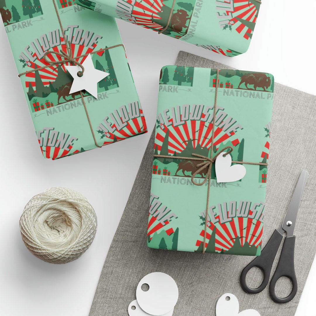 Yellowstone Christmas Wrapping Paper, Buffalo Holiday Gift Wrap ...