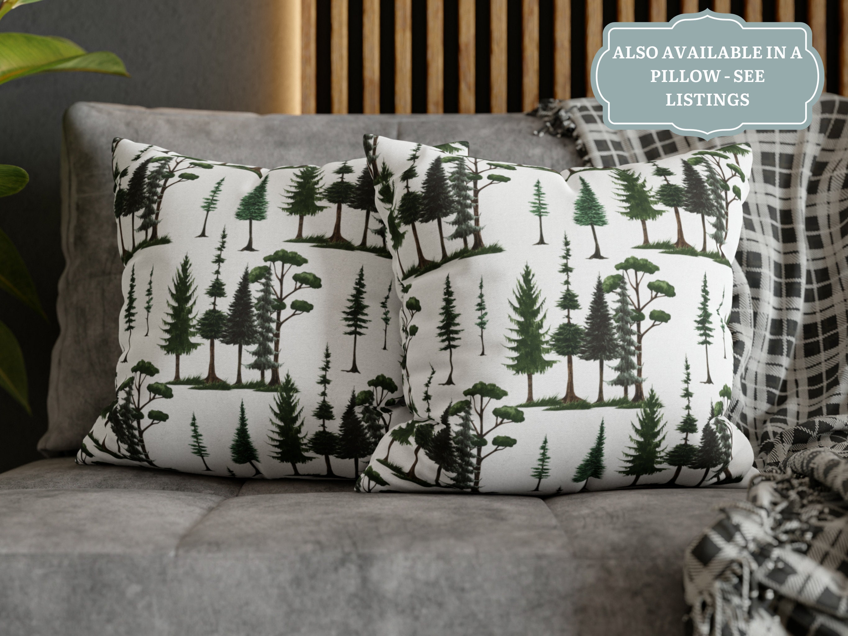 Forest Dark Evergreen Wrapping Paper Spruce Pine Tree Wrap Greenery ...