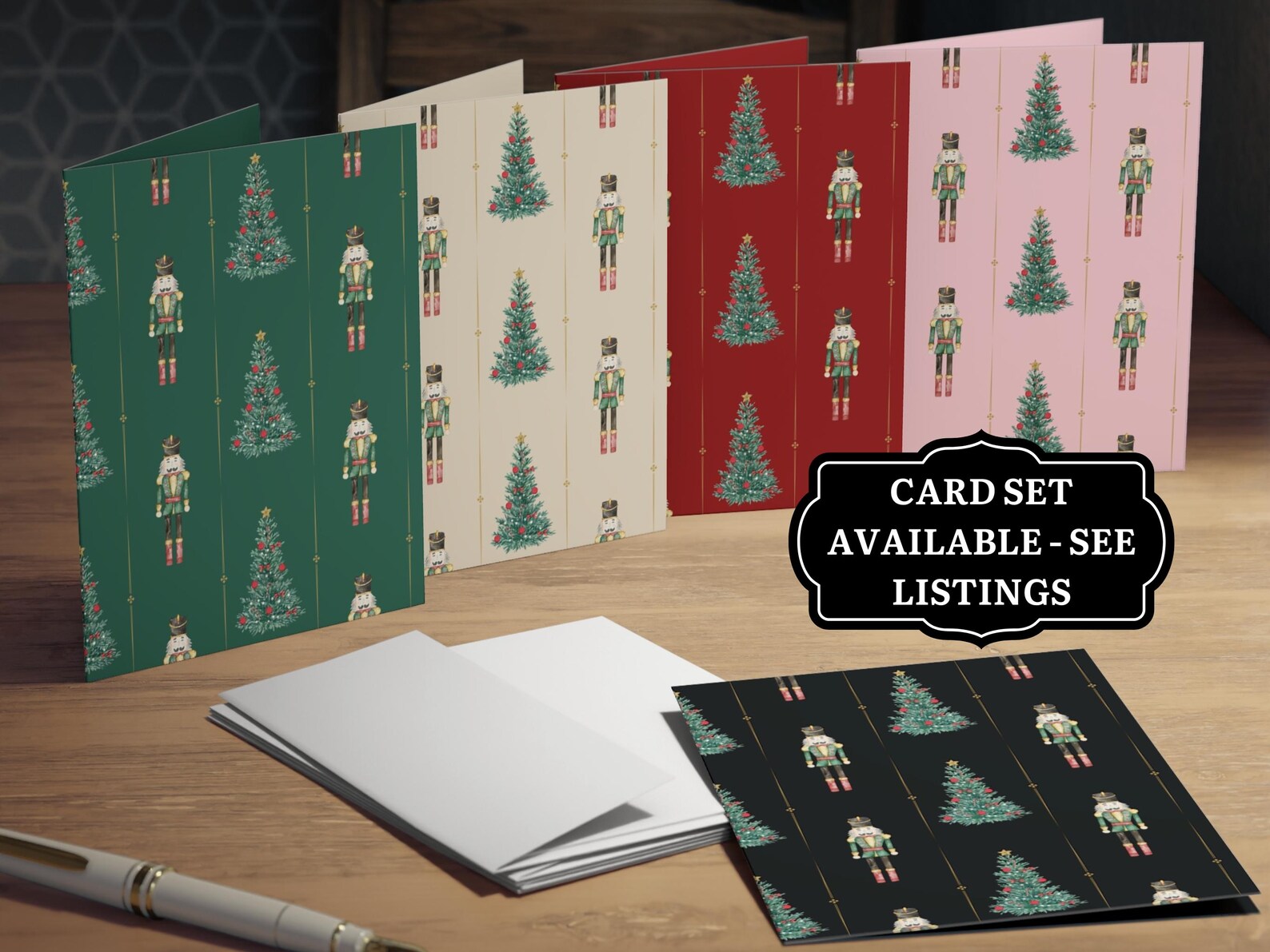 Nutcracker Christmas Tree Wrapping Paper – Cream Vintage Style ...