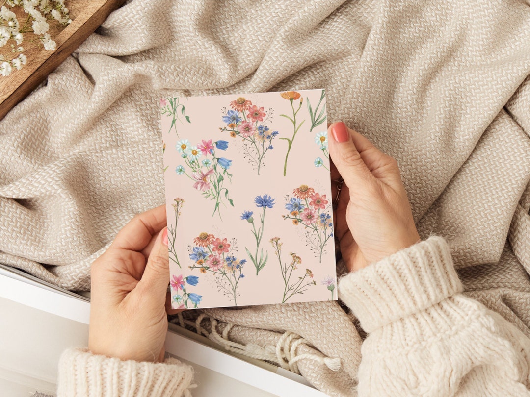 Floral Greeting Card: Vintage Style Note Card for Her, Special Occasion ...