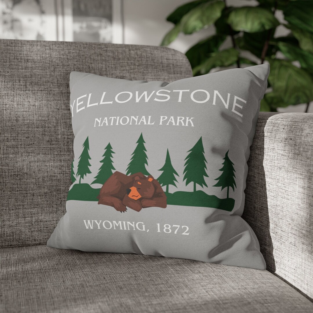 Yellowstone National Park Pillow Case Cover, Wyoming Camper Decor ...