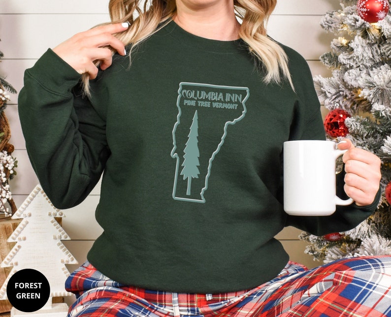 Columbia Inn Pine Tree Vermont Sweatshirt Vermont Pine Tree - Etsy