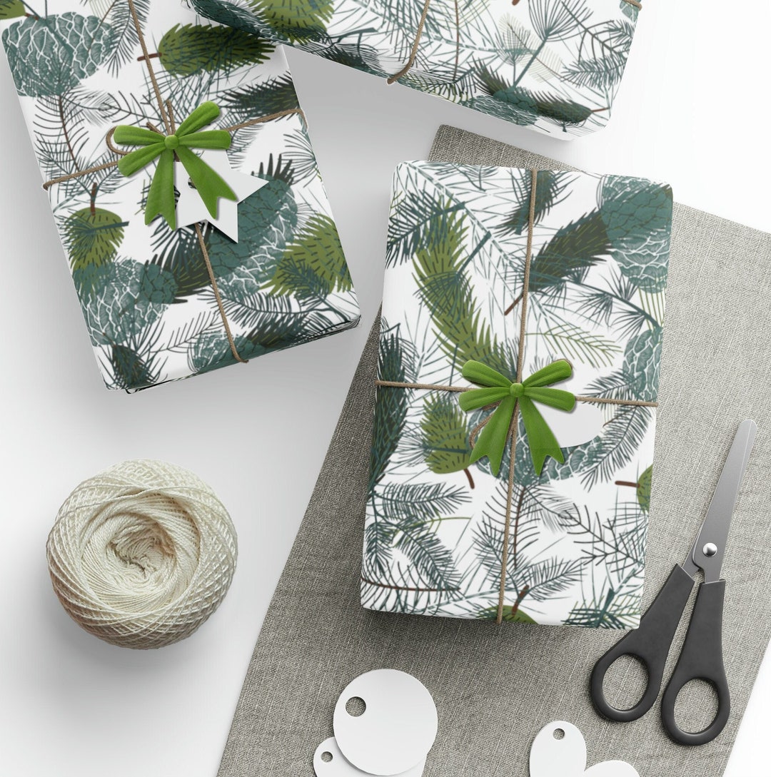Wrapping Paper Spruce Tree Pine Tree Wrap Birthday Wrap Holiday Gift ...