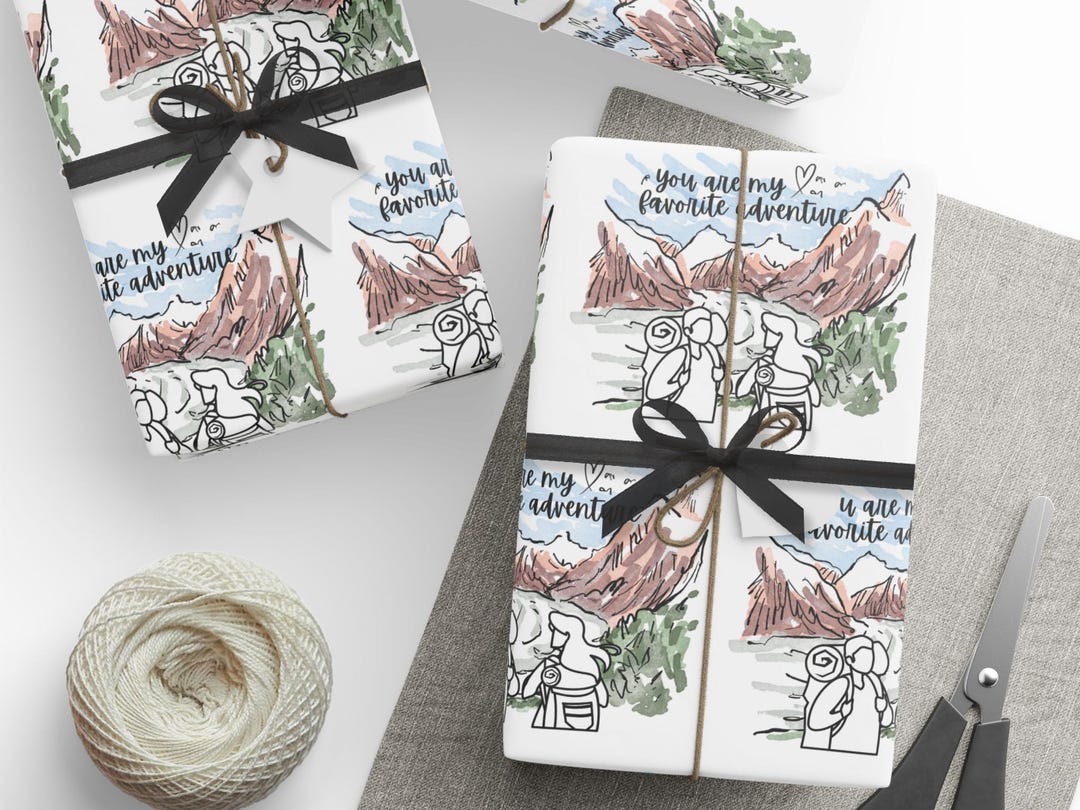 Hiking Wrapping Paper for |hiking Adventure Gift Wrap| Hike Lover Gift ...