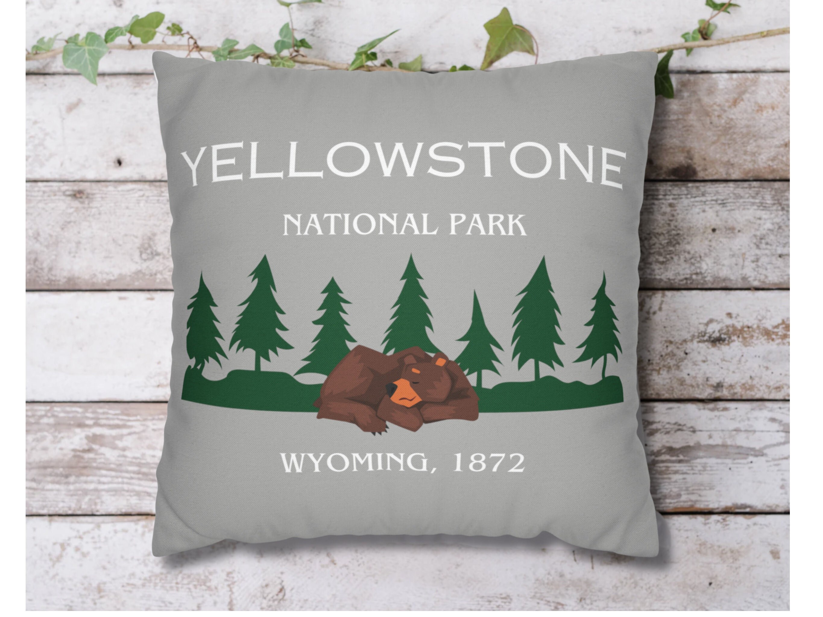 Yellowstone National Park Pillow Case Cover, Wyoming Camper Decor ...