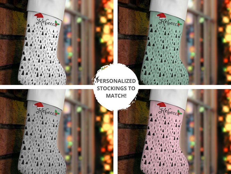 Sage Green Christmas Tree Gift Wrapping Paper: Black Woodland Forest - Etsy