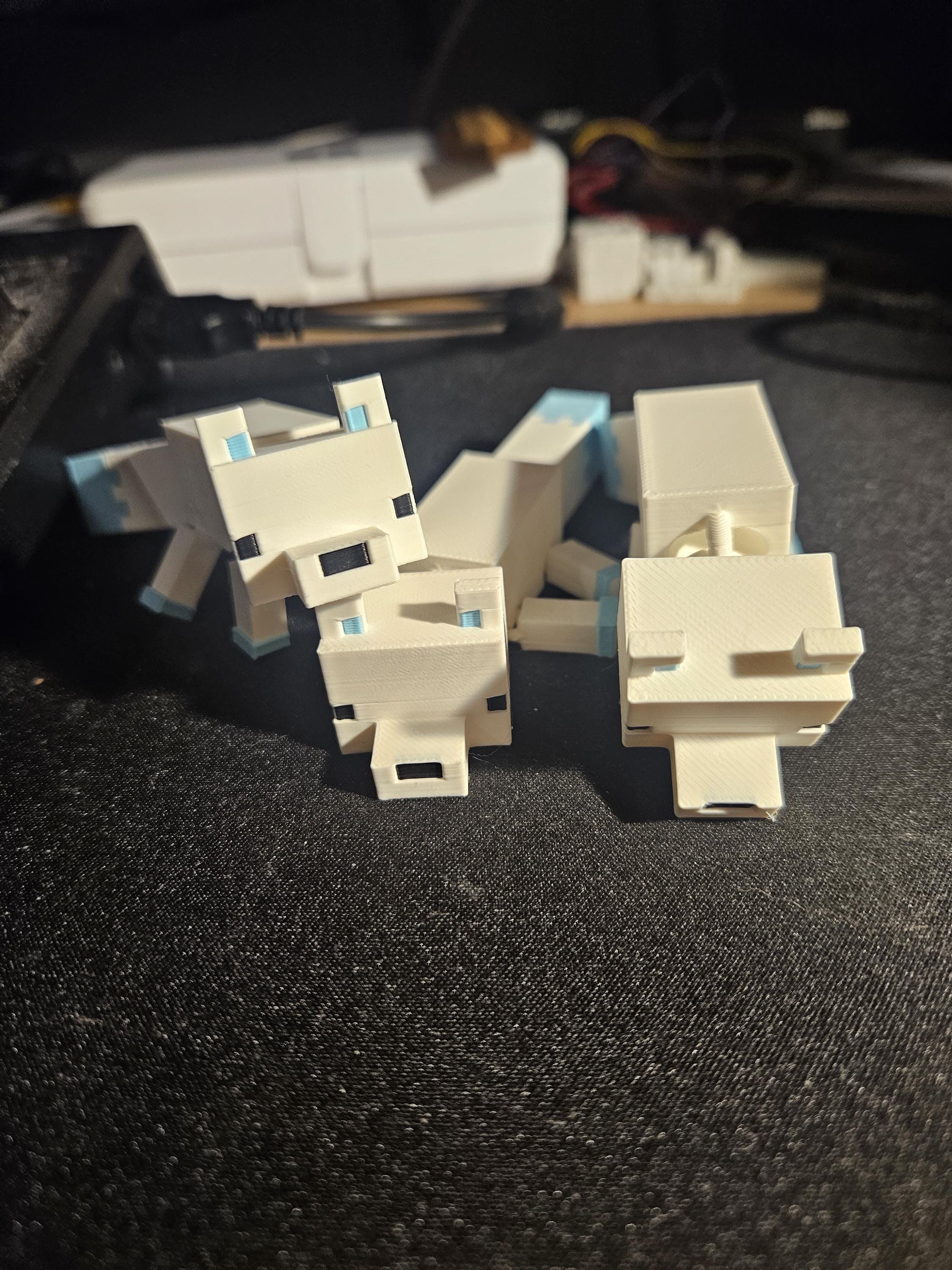 3D Printed Articulated Arctic Fox – Minecraft Style Fidget Toy ...
