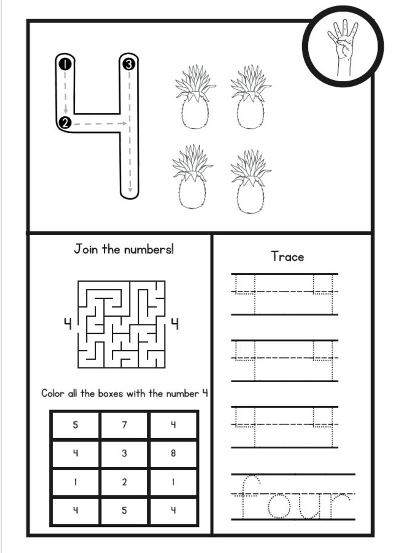 11 Printable Number Foundation Worksheet for Preschool and - Etsy