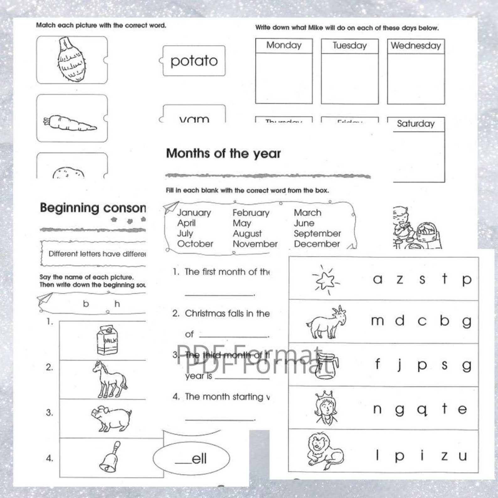 English Simple Grammar Exercise Printable - Etsy