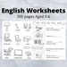 English Simple Grammar Exercise Printable - Etsy