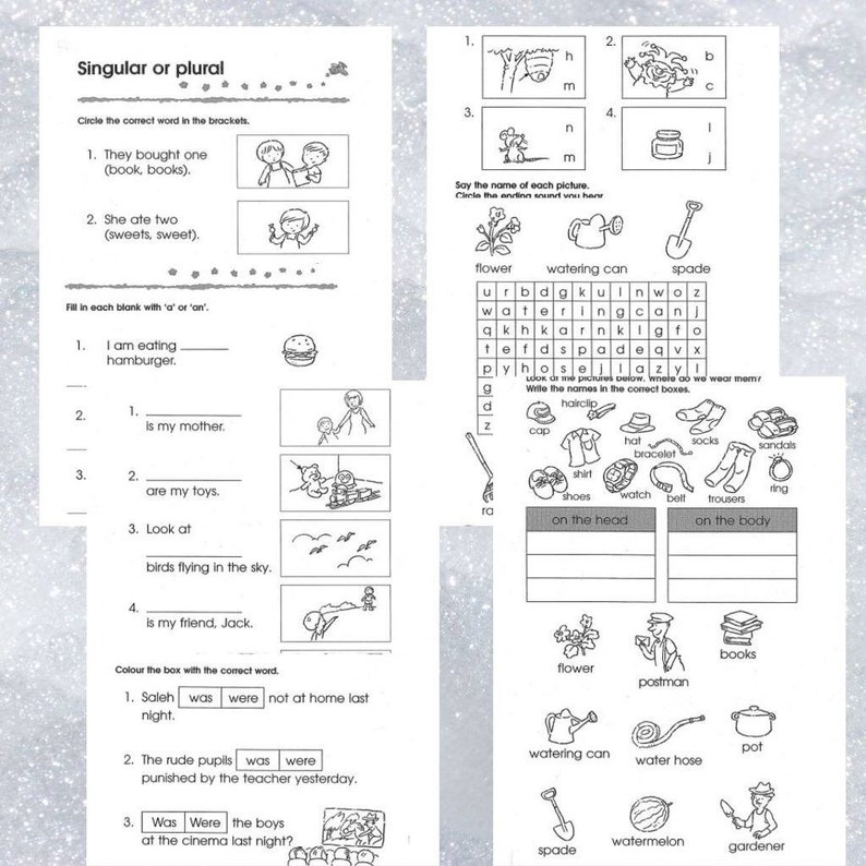 English Simple Grammar Exercise Printable - Etsy