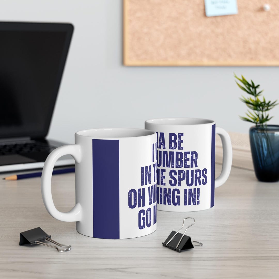 Tottenham Hotspur Mug, Spurs Supporters, White and Blue Ceramic ...