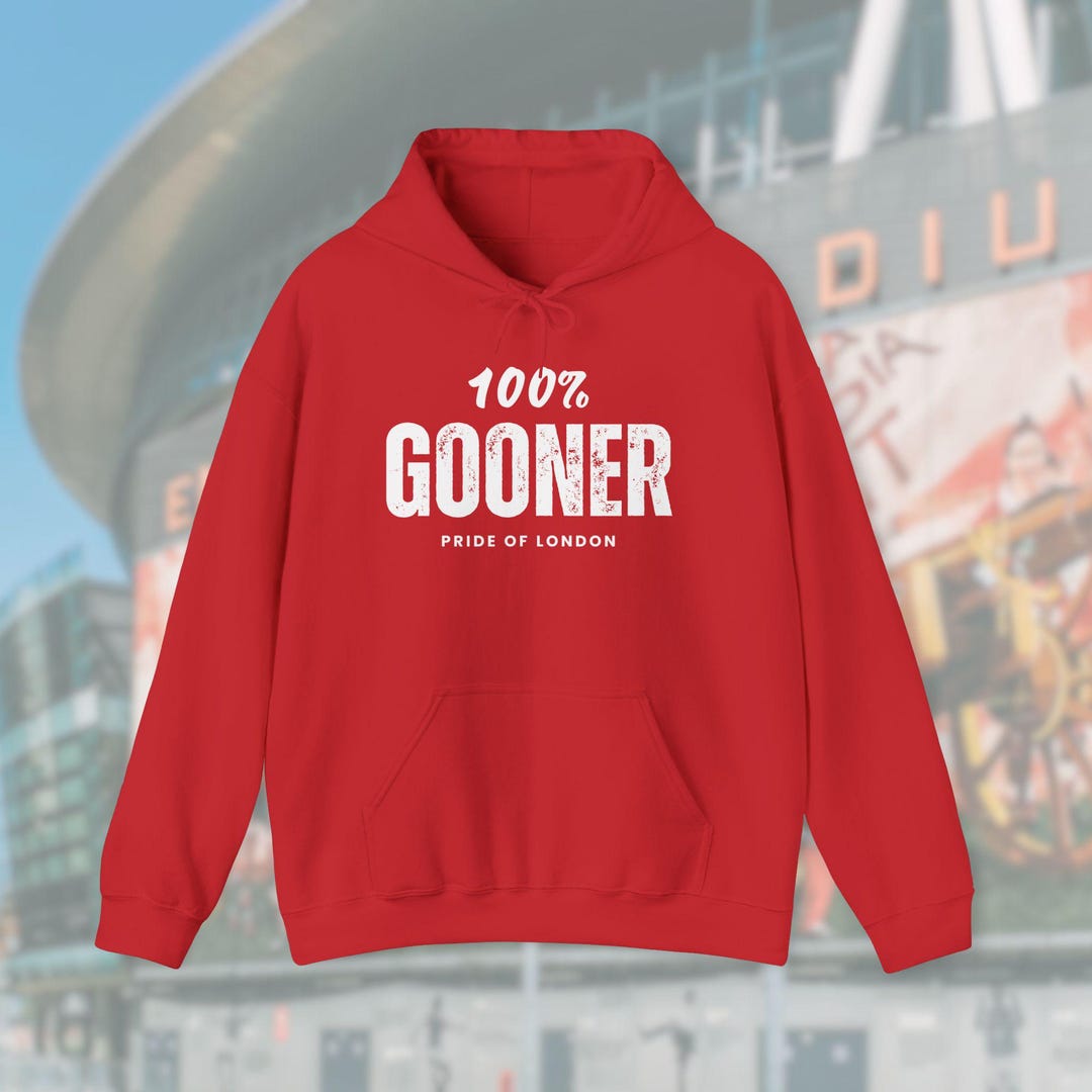 Arsenal Fc Gooner Pride Of London 100 Red Football Hoodie Jumper Etsy