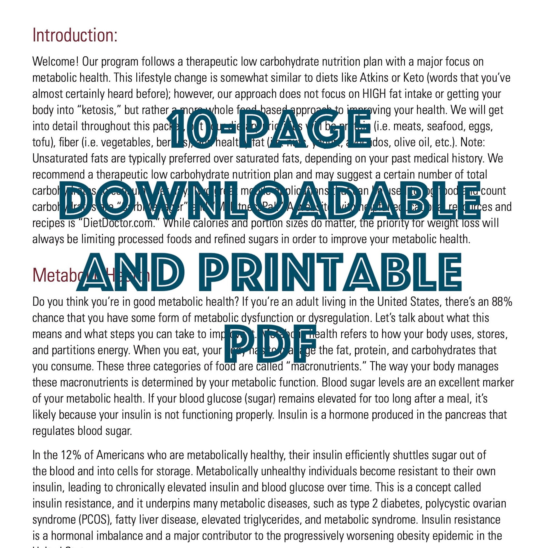 Weight Loss BUNDLE All 6 Downloadable Printable Patient Handouts 60 ...
