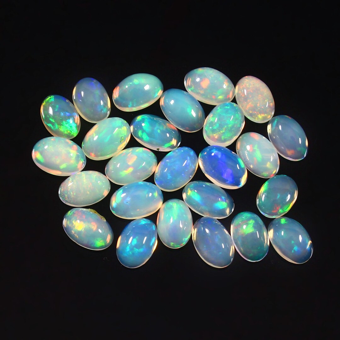 Natural Ethiopian Opal Cabochon: Loose Oval Gemstone for Jewelry (6x4 ...